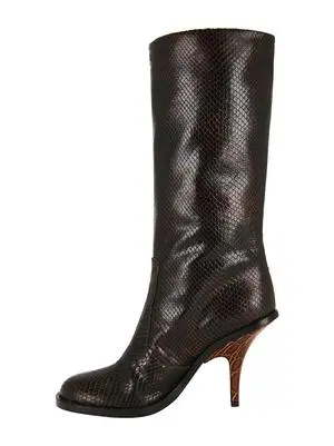 Dries Van Noten Leather Boot - Dark Brown