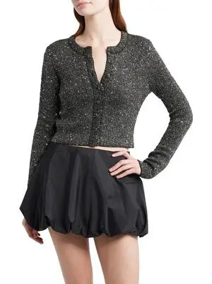 LOVESHACKFANCY LoveShackFancy Ferra Embellished Crop Cardigan