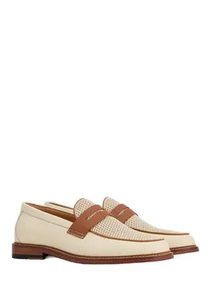 MARC NOLAN Calum Mesh Penny Loafer - Cream