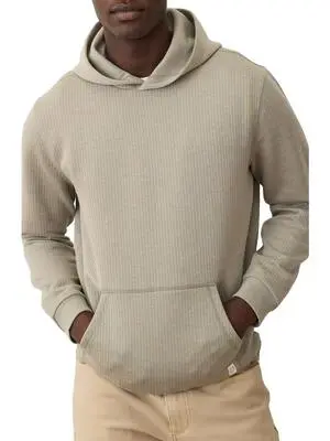 Marine Layer Corbet Vertical Quilted Pullover Hoodie - Taupe