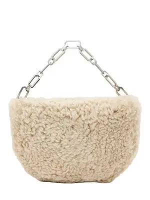 ALLSAINTS Madea Mini Genuine Shearling Clutch - Natural