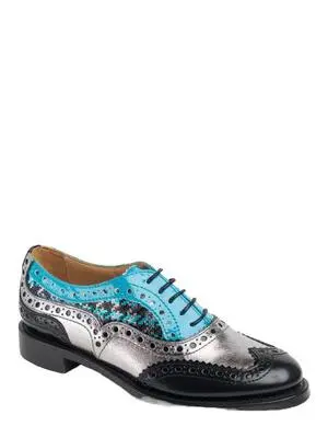The Office Of Angela Scott Mr. Doubt Wingtip Oxford - Teal Colorblock
