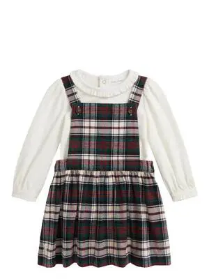 Ralph Lauren Long Sleeve Bodysuit & Plaid Jumper - White Multi