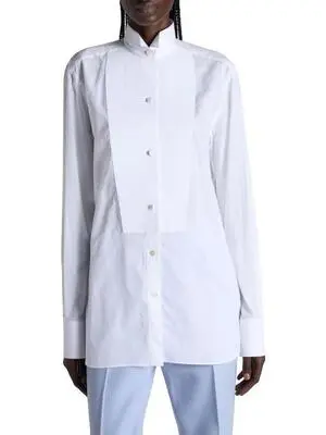 TOM FORD Bib Front Cotton Voile Button-up Shirt - Aw002 White