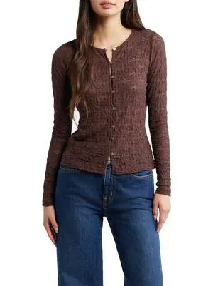 Rails Cyrah Stretch Lace Cardigan - Walnut