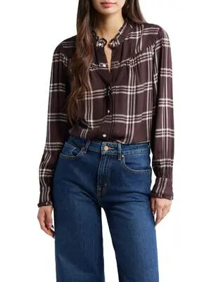 Rails Alanna Ruffle Plaid Shirt - Chocolate Napoleon