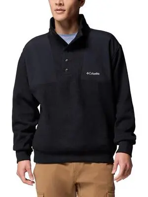 Columbia Relaxed Fit Half Snap Pullover Black Heather 010