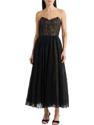 LUCY PARIS Kelly Sequin Lace Cocktail Dress - Black