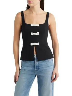 FRENCH CONNECTION Azra Bow Peplum Top