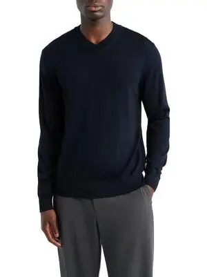 Nn07 Serge 6584 Wool Blend V-Neck Sweater Deep Navy