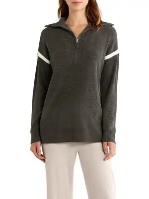 BAREFOOT DREAMS CozyChic Ultra Lite® Side Stripe Half Zip Pullover