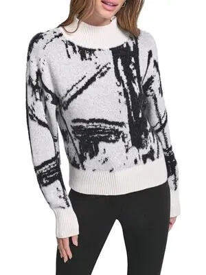 DKNY Oversized Intarsia Knit Sweater