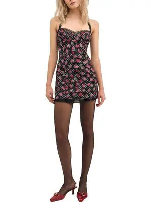 For Love & Lemons Betty Bud Minidress - Black