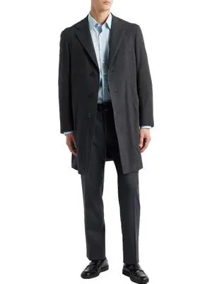 Canali Kei Trim Fit Wool Coat - Charcoal