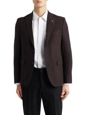 ALLSAINTS Rawdon Slim Fit Microcheck Sport Coat - Burgundy
