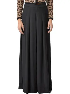Paige Cecil Pleated Wide Leg Trousers - Black
