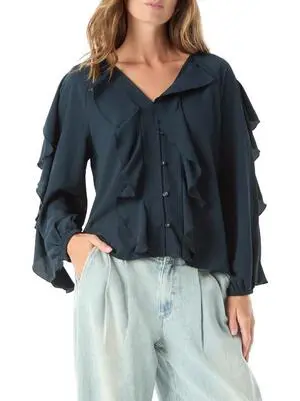DO BY DEE OCLEPPO Elysia Ruffle Top - New Navy