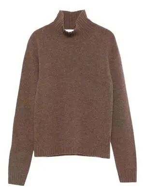 SOLOTRE Funnel-neck Sweater - Brown