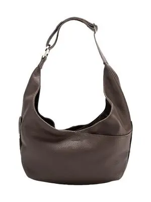 HAMMITT HAMMITT Tom Zip Medium Hobo Bag Espresso Pebble/silver