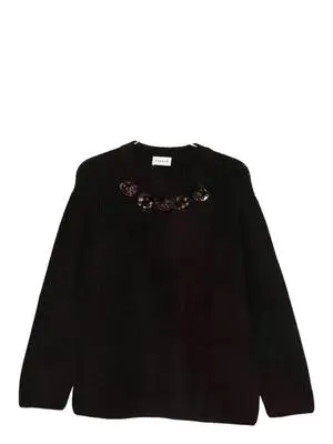 P.a.r.o.s.h Bead-embellished Crewneck Sweater - Brown