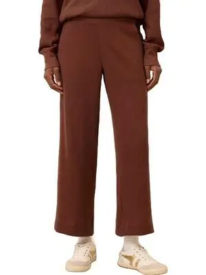 PACT Thermal Waffle Wide Leg Pant - Mahogany Brown