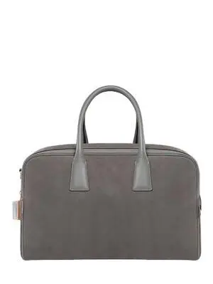 AVITEUR Cristallo Nubuck Weekend Bag Elephant Grey