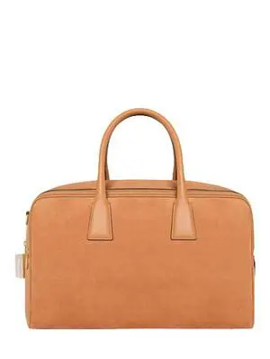 AVITEUR Cristallo Nubuck Weekend Bag - Walnut