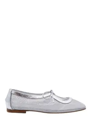 ANDREA GOMEZ Amelia Mesh Ballet Flat - Silver