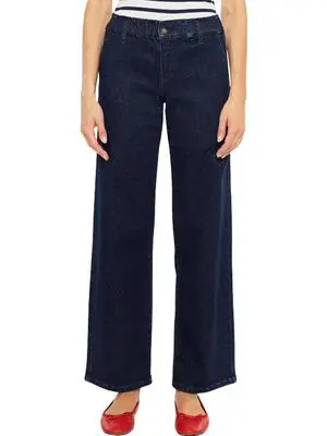 KANCAN Kayla High Rise Wide Leg Trouser Jeans - Dark Wash