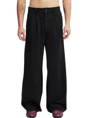 COTTON ON Super Baggy Pleated Pant - Black