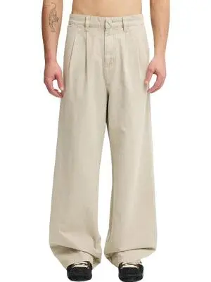COTTON ON Super Baggy Pleated Pant - Stone