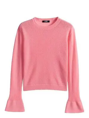 Gobi Cashmere Cashmere Bell-sleeve Sweater - Shell Pink
