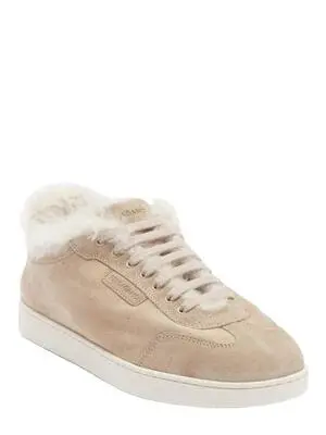 FERRAGAMO Thea Low-top Sneakers - Merinillo Velour Do Mascarpone