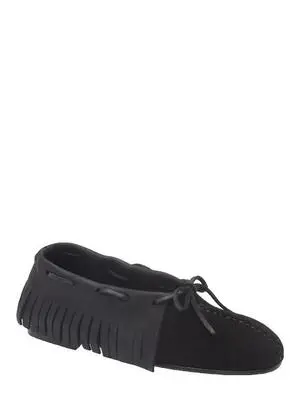 Hereu Tilla Fringes Babouche Slipper - Black