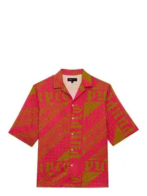 PURPLE BRAND Bandana-print Cotton Shirt - Pink
