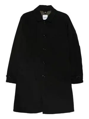 Aspesi Single-breasted Coat With Spread Collar - Black