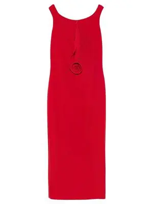 Magda Butrym Floral-appliqué Midi Dress - Red