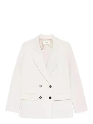 SOLOTRE Double-breasted Blazer - White