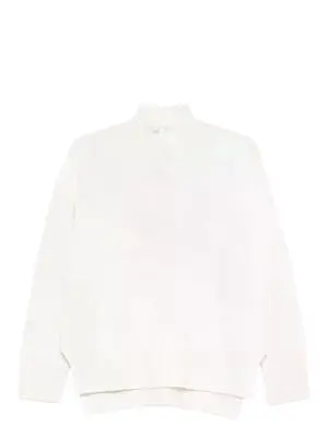 SOLOTRE High-neck Ribbed Knit Sweater - White