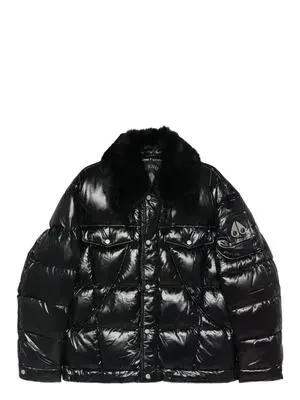 Moose Knuckles Padded Jacket With Faux-fur Collar - Black