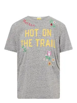 MOTHER The Rowdy Embroidered Woven T-shirt - Hot On The Trail