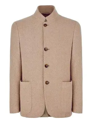 Canali Wool And Cashmere Jacket - Beige