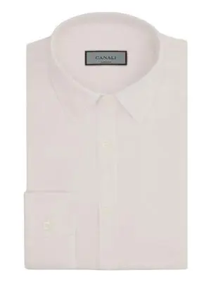 Canali Casual Cotton And Lyocell Jersey Shirt - White