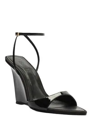 Schutz Elodie Wedge Sandals Black Suede