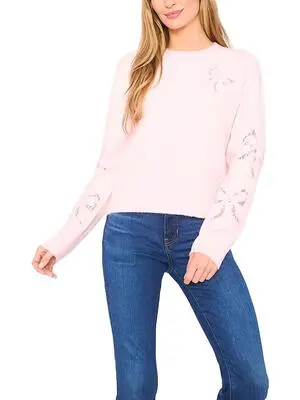 CECE DUPRAZ Lace Bow Sweater - Pink Horizon
