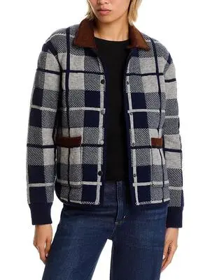 Guest In Residence Quilted Plaid Jacket - Midnight Combo