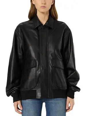 Gerard Darel Nima Leather Jacket - Black