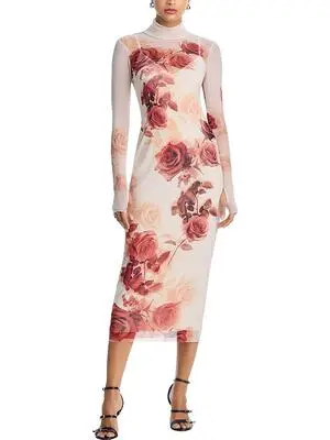 AFRM Shailene Midi Dress Sepia Rose