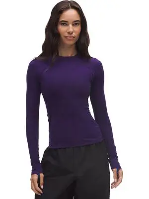 Lululemon Merino Wool-Blend Crewneck Base Layer Dark Court Purple/deep Sea Blue