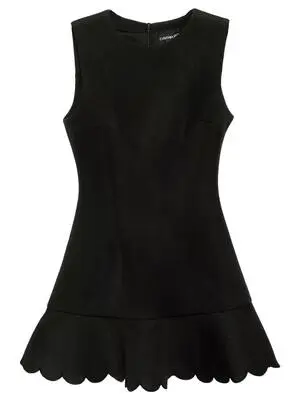 Cynthia Rowley Scallop Flounce Dress - Black